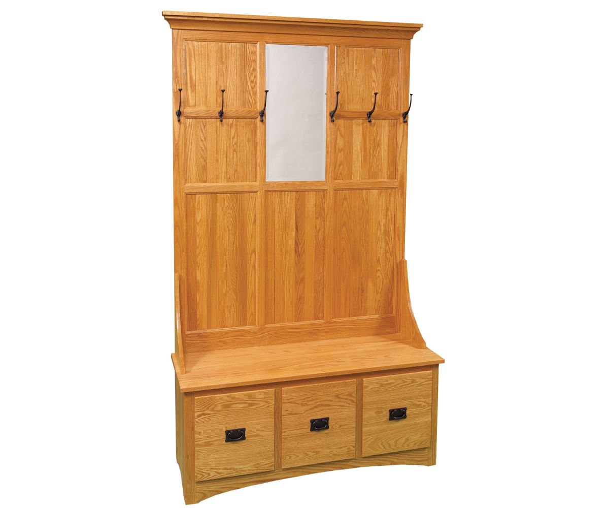 Mission Three Drawer Hall Seat | VIZTECH FURNITURE