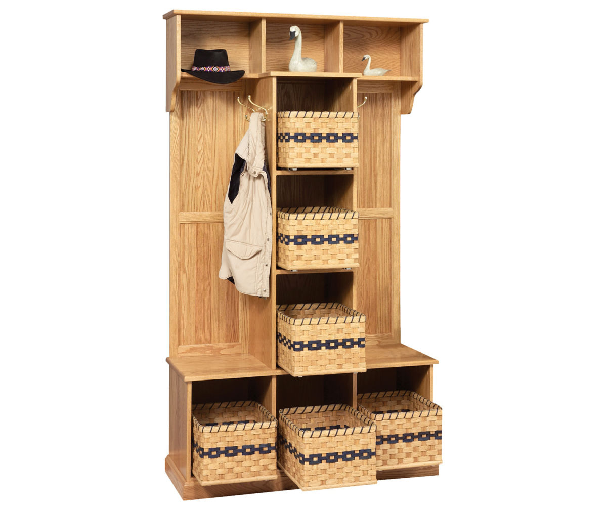 Traditional Hall Seat With Baskets | VIZTECH FURNITURE